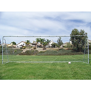 Official Size 24 X 8 X 5 Ft. Steel Soccer Goal. Heavy Duty Frame w/Net. Tournament, Regulation Size. Professional Portable Practice Training Aid. 24 X 8, 24x8(1Net)