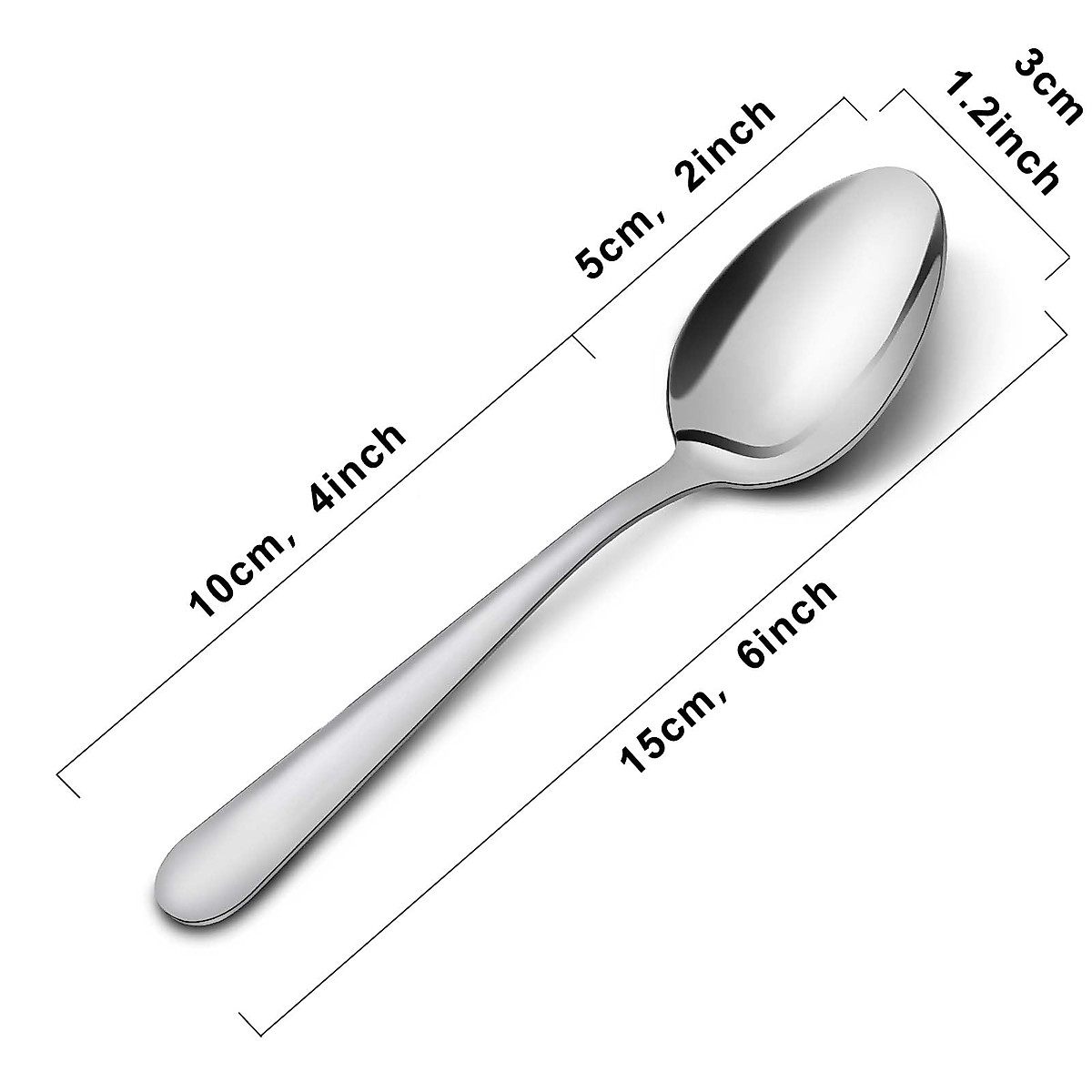 36-Piece Tea Spoons Set, Funnydin 5.9" Stainless Steel Tea Spoons Silverware, Durable Small Spoons, Cost-effective Tea Spoon Set of 36 for Home Kitchen Restaurant - Mirror Polished, Dishwasher Safe