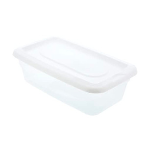 Essentials Plastic Storage Boxes with Lids, Multipurpose & Stackable- Pack of 1, 5 Quarts