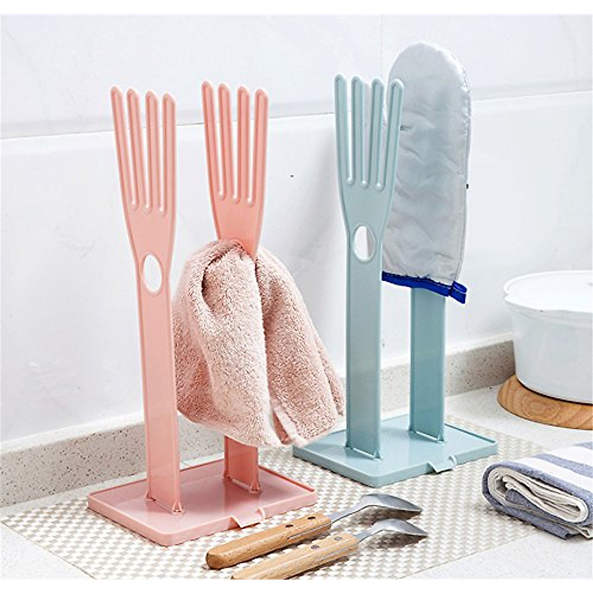 2 Pieces Kitchen Rubber Gloves Racks Drain Towel Storage Holders Home Cleaning Tool Drying Rack Sink Accessories