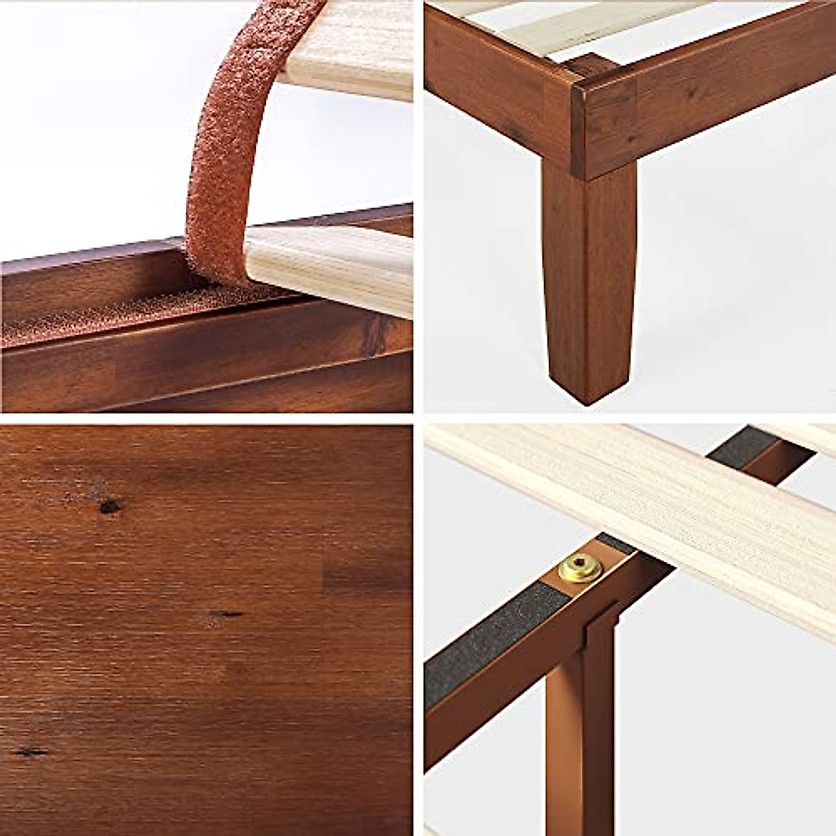 ZINUS Wen Wood Platform Bed Frame / Solid Wood Foundation / Wood Slat Support / No Box Spring Needed / Easy Assembly, Queen