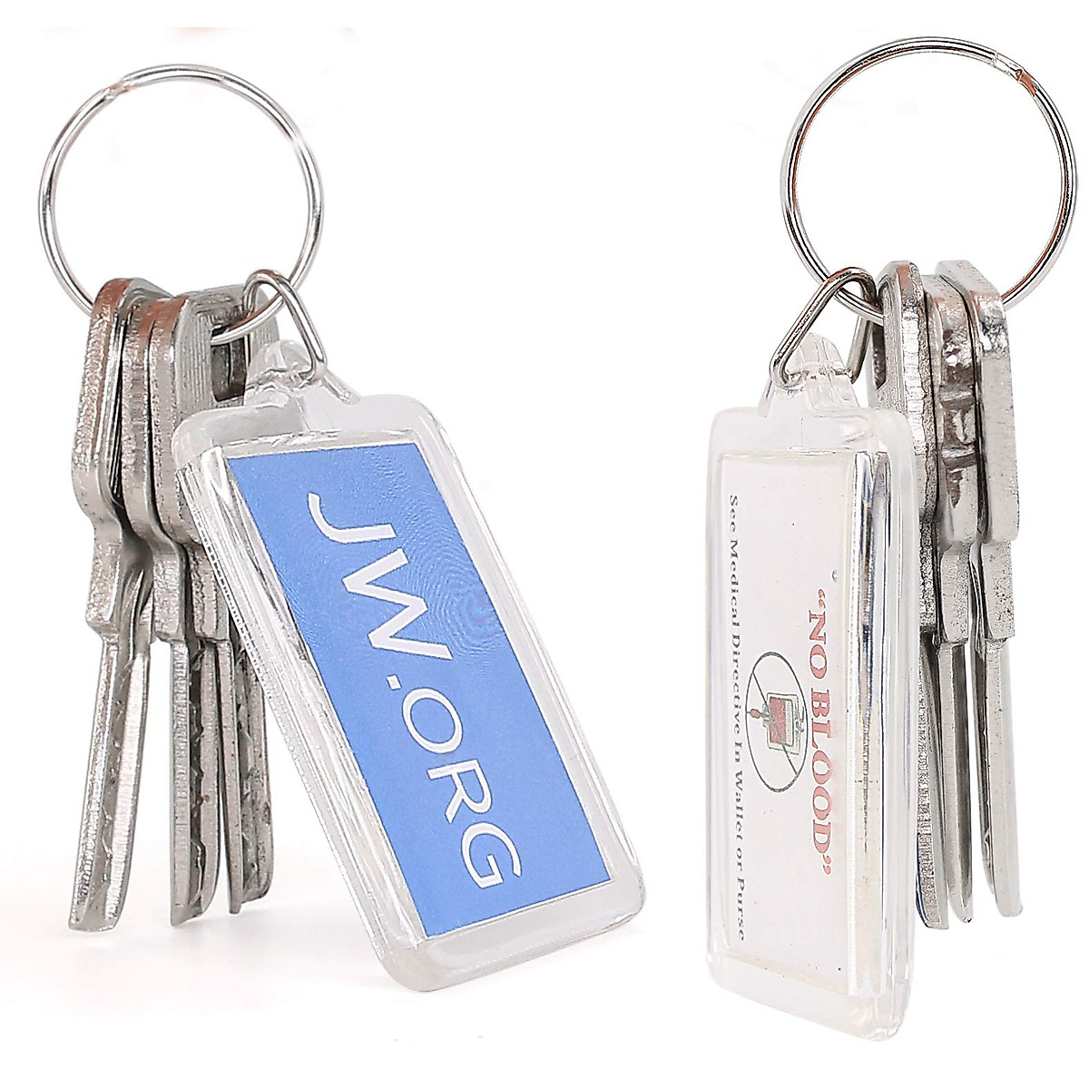 Rectangle Jw.org No Blood Double Sided Key Chain for Jehovah's Witnesses-20 Pieces Pack