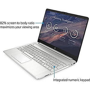 HP 2022 15.6" HD Touchscreen Laptop, AMD Ryzen 3 3250U Processor, 4GB RAM, 256GB SSD, Backlit Keyboard, HDMI, AMD Radeon Graphics, Windows 10 S, Natural Silver, W/ IFT Accessories