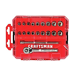 CRAFTSMAN Socket Set, SAE/Metric, 1/4" Drive, 20Piece (CMMT12008)