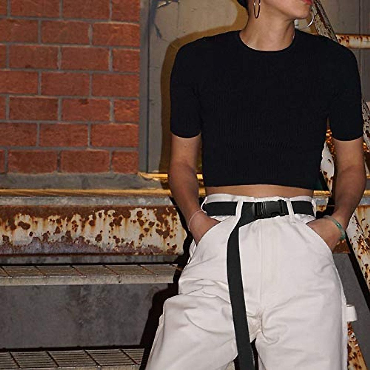 AIBEARTY Canvas Web Buckle Belt Adjustable Buckle Long Waistband for Women Men Teens