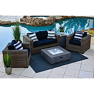 35" x 35" Square Outdoor Propane Gas Fire Pit Table in Gray