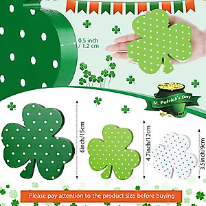 3 Pieces St Patricks Day Table Wooden Signs Shamrocks Wooden Sign Irish Themed Freestanding Table Decorations for Desk Office Home Party Decoration Tray Decor (Lovely Style)
