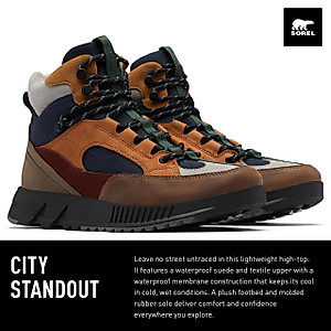 Sorel Men's Mac Hill Lite Trace Waterproof Boots - Abyss, Umber - Size 9.5