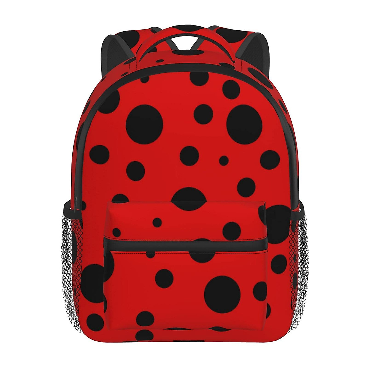 Dujiea 12" Kids Backpack Polka Dot Ladybug Toddler Backpack For Boys Girls, Preschool Kindergarten Schoolbag Nursery Travel Bag With Chest Strap