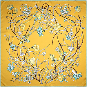 corciova Naples Yellow Western Neck Scarf Men Neckerchief 21x21 Women Silk Hair Scarf Ladies Short Bandana Headband Headscarf