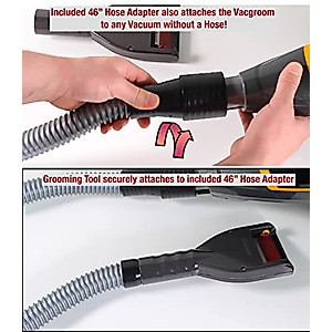 Penn-Plax VacGroom Pet Grooming and Shedding Vacuum Attachment Kit – Great for Dogs, Cats, and Your Furniture! Works With Almost All Vacuum Brands