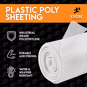 Clear Poly Sheeting - Heavy Duty, 6 Mil Thick Plastic Tarp – Waterproof Vapor and Dust Protective Equipment Cover, Construction and Industrial Use (10' x 100')