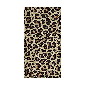 Cheetah Leopard Print Animal Skin Towels Set of 2 Hand Towel Absorbent Face Towel Soft Dish Towels for Gym Bath Kitchen Decor 28x14 Inches