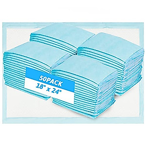 Fhiny Rabbit Pee Pads, 18" x 24" 50 PCS Guinea Pig Disposable Cage Liner Leak-Proof Super Absorbent Potty Training Pad with Quick-Dry Surface for Bunny Cat Puppy or Other Small Animals
