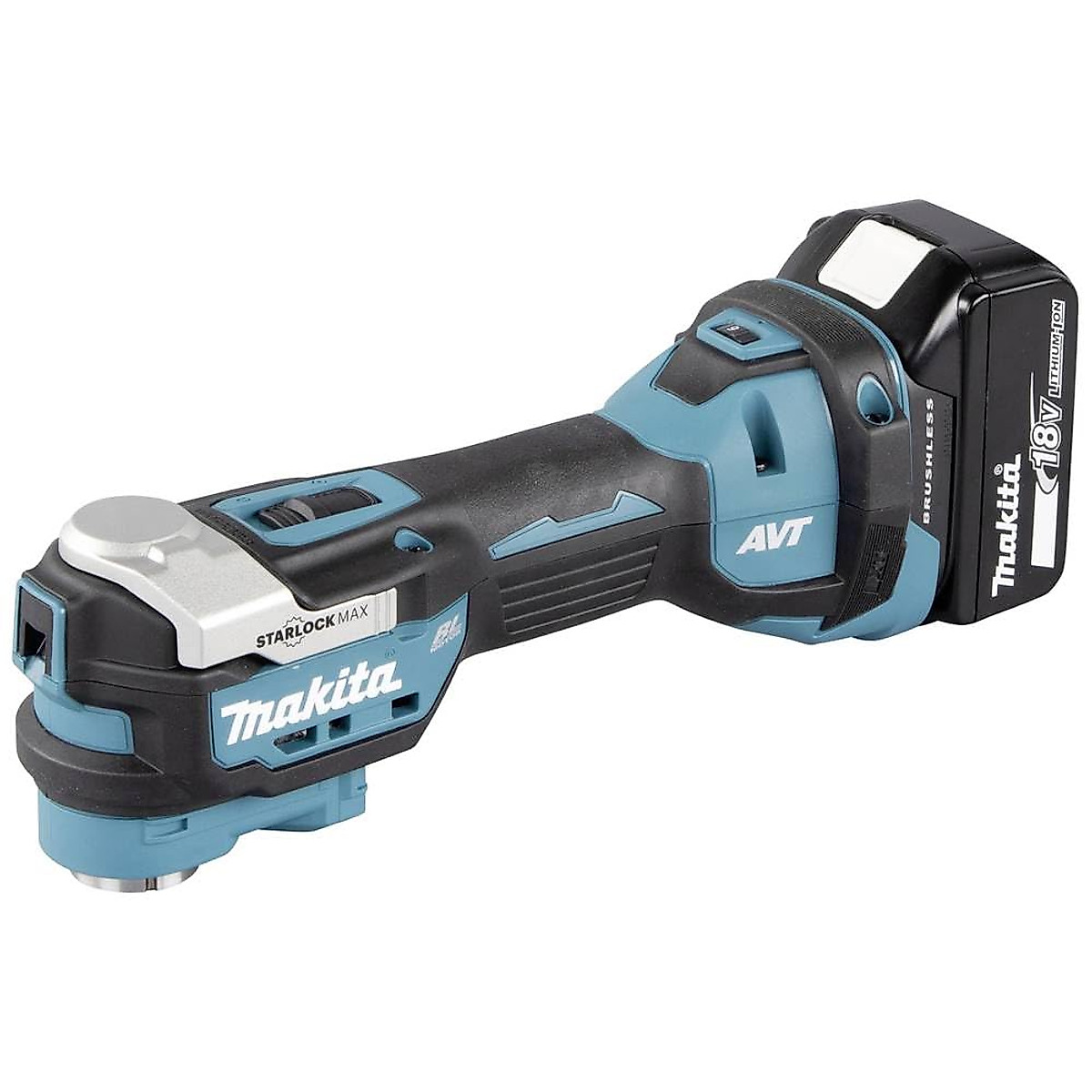 Makita DTM52T1JX2 Battery Multifunction Tool 18 V / 5.0 Ah, 1 Battery + Charger + 44-Piece Accessory Set in Makpac Petrol