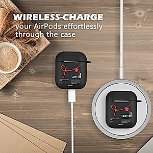 AirPod Case Hot Sports Shoes Brand Creative Painted Soft Silicone Shockproof Cover Compatible with AirPods 2nd & 1st Generation Case (Black)