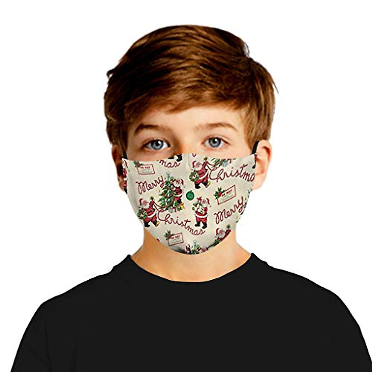 PENATE 3PCS Adult Children Washable Christmas Prints Facemasks Family Set -Filter Can Be Placed-Ship from U.S.