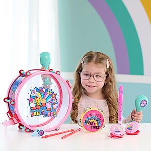 Peppa Pig Party Drum Set, 10-Pieces, 6 Musical Instruments, Pretend Play, Musical Education, Kids Toys for Ages 18 Month, Amazon Exclusive by Just Play