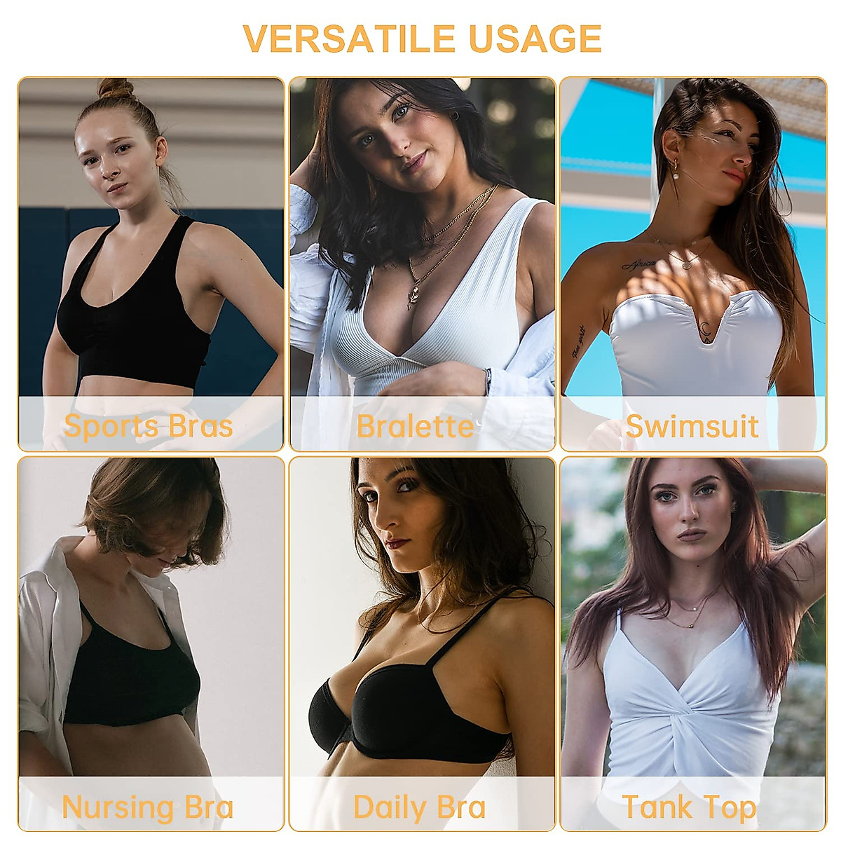 Nimiah Bra Insert Pads 3 Pairs Round Sports Bra Replacement Pads Inserts | Removable Bra Cups for Dresses Swimsuits Fits D