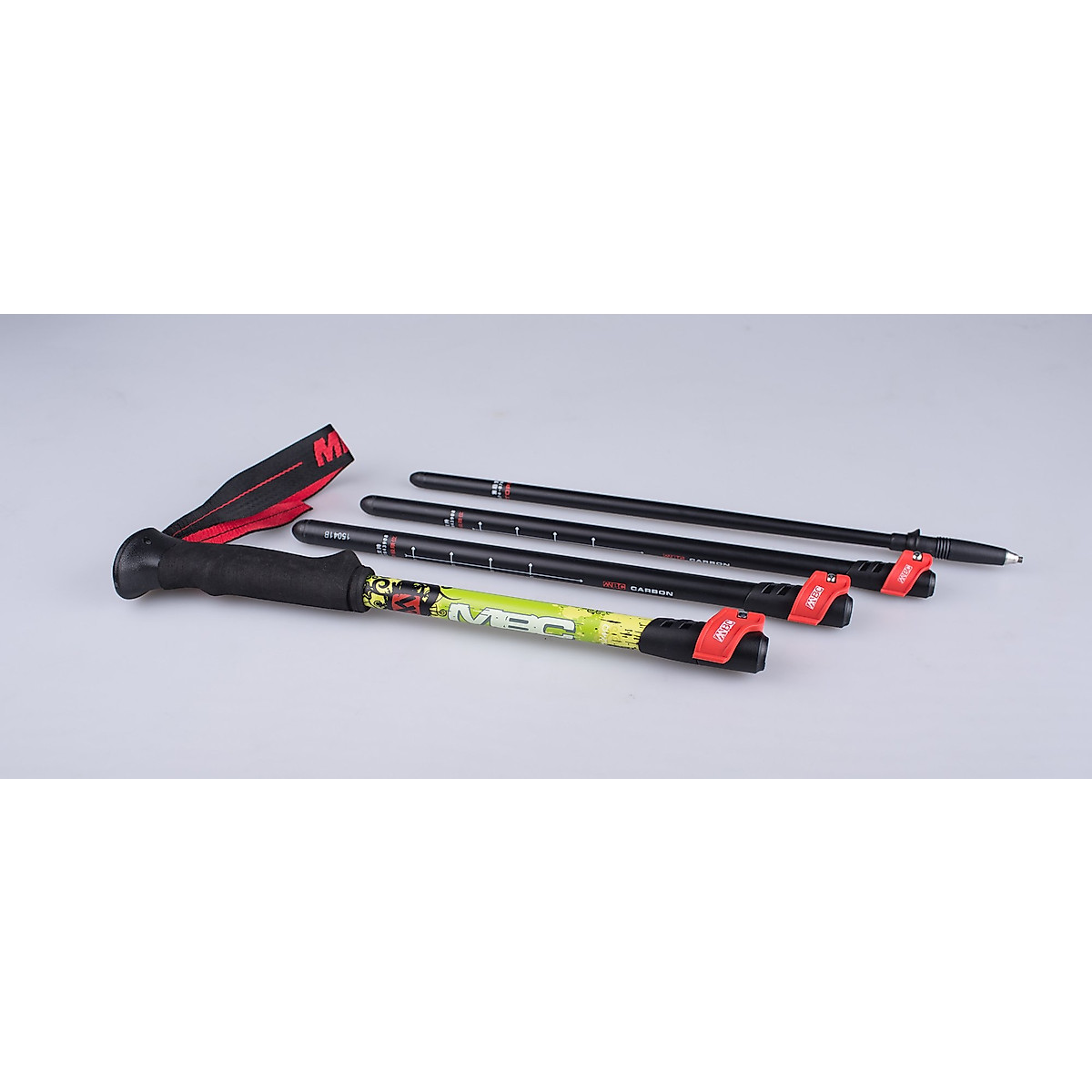 MBC Carbon Fiber Trekking Pole 4 Section Quick Lock System Ultralight Walking Sticks for Hiking Walking and Camping