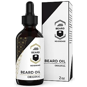 Beard Reverence All Natural Beard Oil (Unscented) Large 2oz Size - Premium Leave-in Conditioner, Softener, Moisturizer for Beard & Mustache Grooming, Health, Growth, and Care