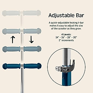 Retrospec Chipmunk Kick 3 Wheel Scooter for Kids, Toddlers, Girls & Boys - Padded Handlebars, PU Wheels, & Extra Wide Non-Slip Deck - Children 5 Years & Up - Navy