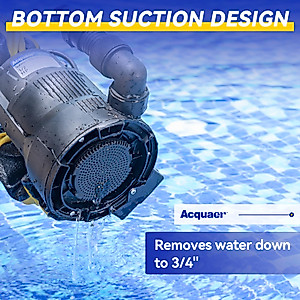 Acquaer 1/2 HP Automatic Sump Pump, 2450 GPH Submersible Water Pump with 3/4”Garden Hose Check Valve Adapter and 19ft Cord, Thermoplastic Utility Transfer Pump for Flooded Basement Pools Tub Draining