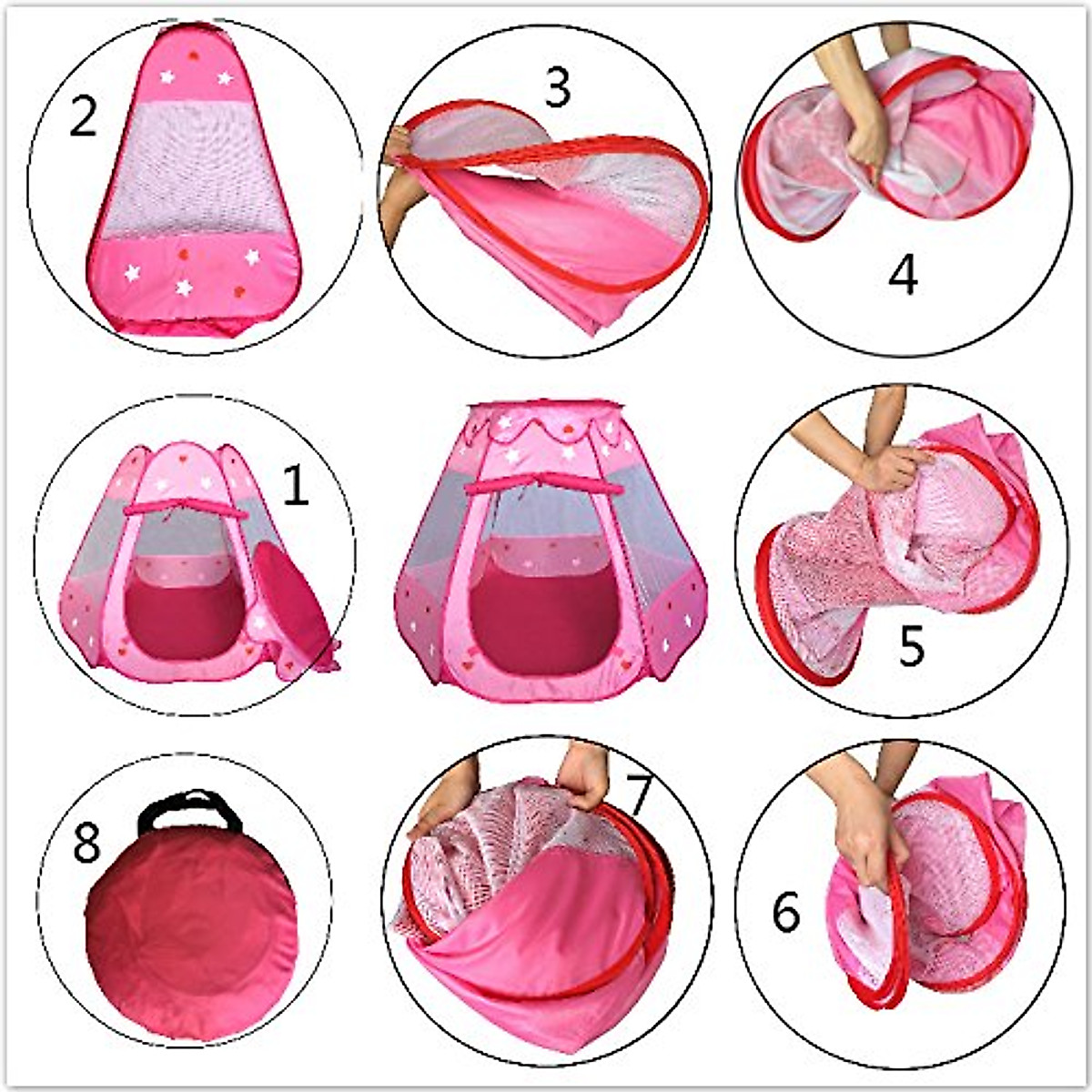 SueSport Children Girls Pink Princess Indoor & Outdoor Play Tent Small