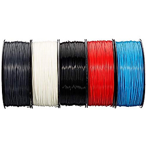 Amazon Basics ABS 3D Printer Filament, 1.75mm, 5 Assorted Colors, 1 kg per Spool, 5 Spools