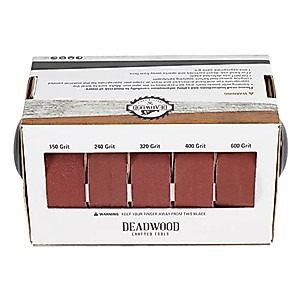 DCT Abrasive Paper 5pc Sand Paper Variety Pack with Dispenser – 150, 240, 320, 400, 600 Grit Aluminum Oxide Sandpaper