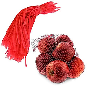 Vegetables Storage Mesh Bag for Fridge - 200Pcs 13.7 IN Drawstring Mesh Bag Produce Bags Reusable Washable Onion Storage Tote Bag Farmers Market Bag - Fruit Bags Grocery Bag Shopping Bag Onion Netting