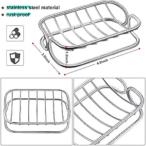 Bar Soap Dish Stainless Steel Shower Soap Holder Rust Proof Metal Soap Holder Self Draining Soap Sponge Holder Shelf Tray for Shower Bathroom Kitchen Sink