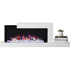 Napoleon Stylus 60 inch Wall Mount Electric Fireplace - White, NEFP32-5019W