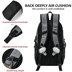 ALLinONE Basketball Backpack Bag for Laptop,Sports Soccer with Ball Compartment，Grey