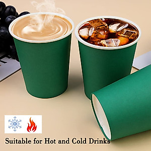 Fedmut Disposable Paper Cups Green Paper Cups 8oz 50 Pack, Hot Paper Cups,Paper Drinking Cups Ideal for Home,Picnic