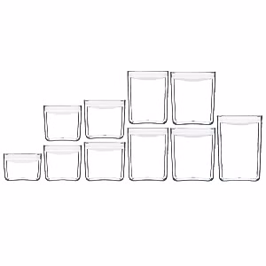 ClickClack Cube Pantry Food Storage Canisters, 1.0qt(×1)1.5qt(×2)2.0qt(×2)3.0qt(×2)3.5qt(×2)4.0qt(×1), White