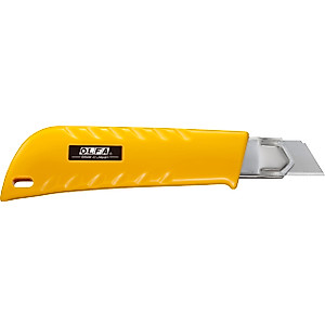 OLFA 18mm Heavy-Duty Utility Knife (L-1) - Multi-Purpose Custom Cutting Depth Utility Knife w/Ergonomic Grip Handle & Snap-Off Blade, Replacement Blades: Any OLFA 18mm Blade