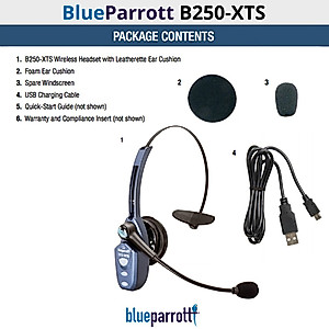 VXi BlueParrott B250-XTS (203100) Bluetooth Headset Micro USB Charging (Renewed)