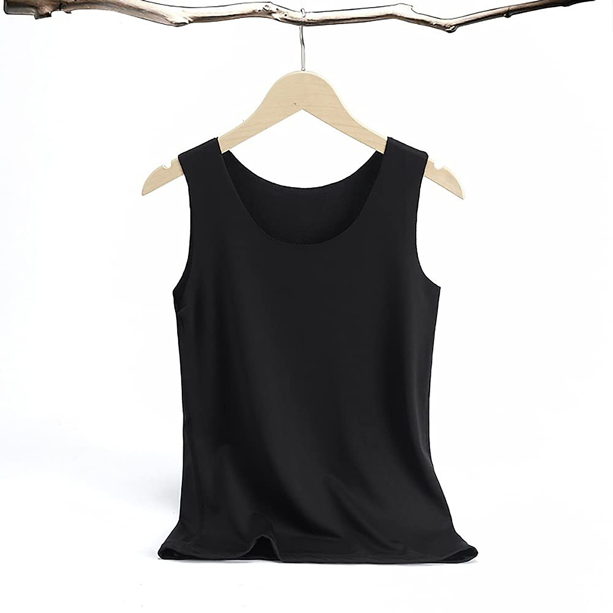 Cherish 3 Pack Women's Base Layer Tank Top Thermal Vest Winter Warm Tank-Top Sleeveless Camisole (L), Black, Beige, Pink