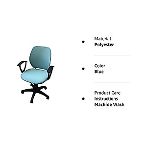 Flexible Computer Chair Cover Office Swivel Chair Cover- Protective & Stretchable Universal Chair Covers Stretch Rotating Chair Slipcover (Blue)