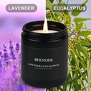 Scented Candles | BEENODI Candles for Home Scented | 7.5 OZ X 2 Pack Large Candles for Men Lavender & Eucalyptus Candle Stress Relief Gift Scents of Lavender & Eucalyptus | Vanilla & Sandalwood