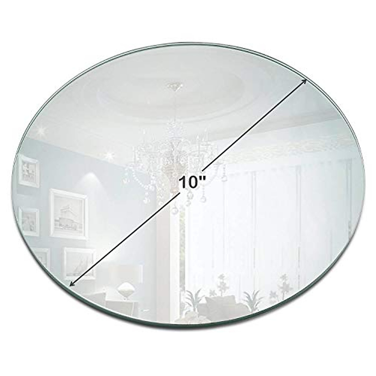 10 Inch Round Mirror Candle Plate Set of 12 - Rounded Edge 1.5 mm - Round Mirrors Trays for Wedding Table Centerpieces, Crafts, Christmas, Party Decor