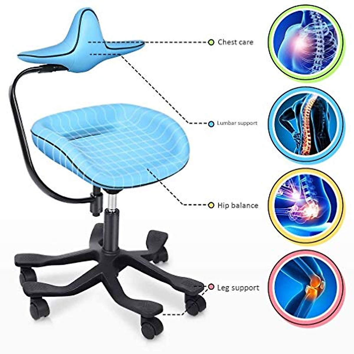 Belgium ZXFDXDP Ergonomic Chair, Adjustable Stool for Home and Office Improve Your Posture with an Angled Seat Thick Comfortable Cushions (Color : Black-JoJo's Bizarre Adventure1)