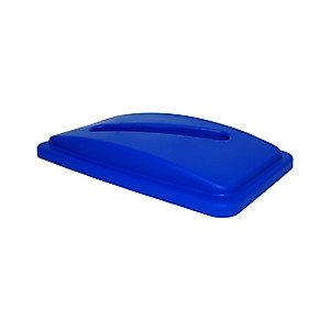 TrueCraftware 23 Gallon Recycle Trash Can Paper Slot Lid only 20-2/3" x 11-3/5" x 6-3/7" Blue Color- Wastebasket Garbage Bin Lid Recycling Bin Cover Kitchen Bathroom Bedroom Office Trash Can