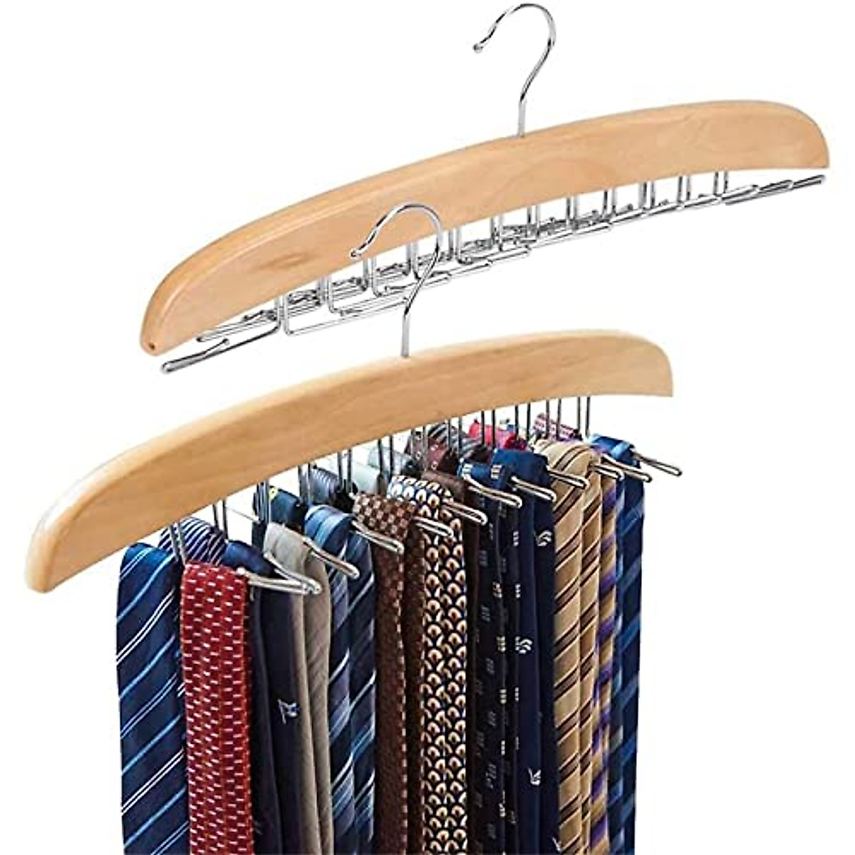HAHTGSO Tank Top Hanger Space Saving 24 Large Capacity 360°Rotating, Non-Slip Clothes Hangers Foldable Metal Hooks, Camisole Organizer for Camisole, Tank Tops, Bras, Bathing Suits, Scarfs (2PCS)