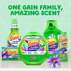 Gain + Odor Defense Liquid Laundry Detergent, Super Fresh Blast Scent, 88 Oz, 61 Loads, HE Compatible