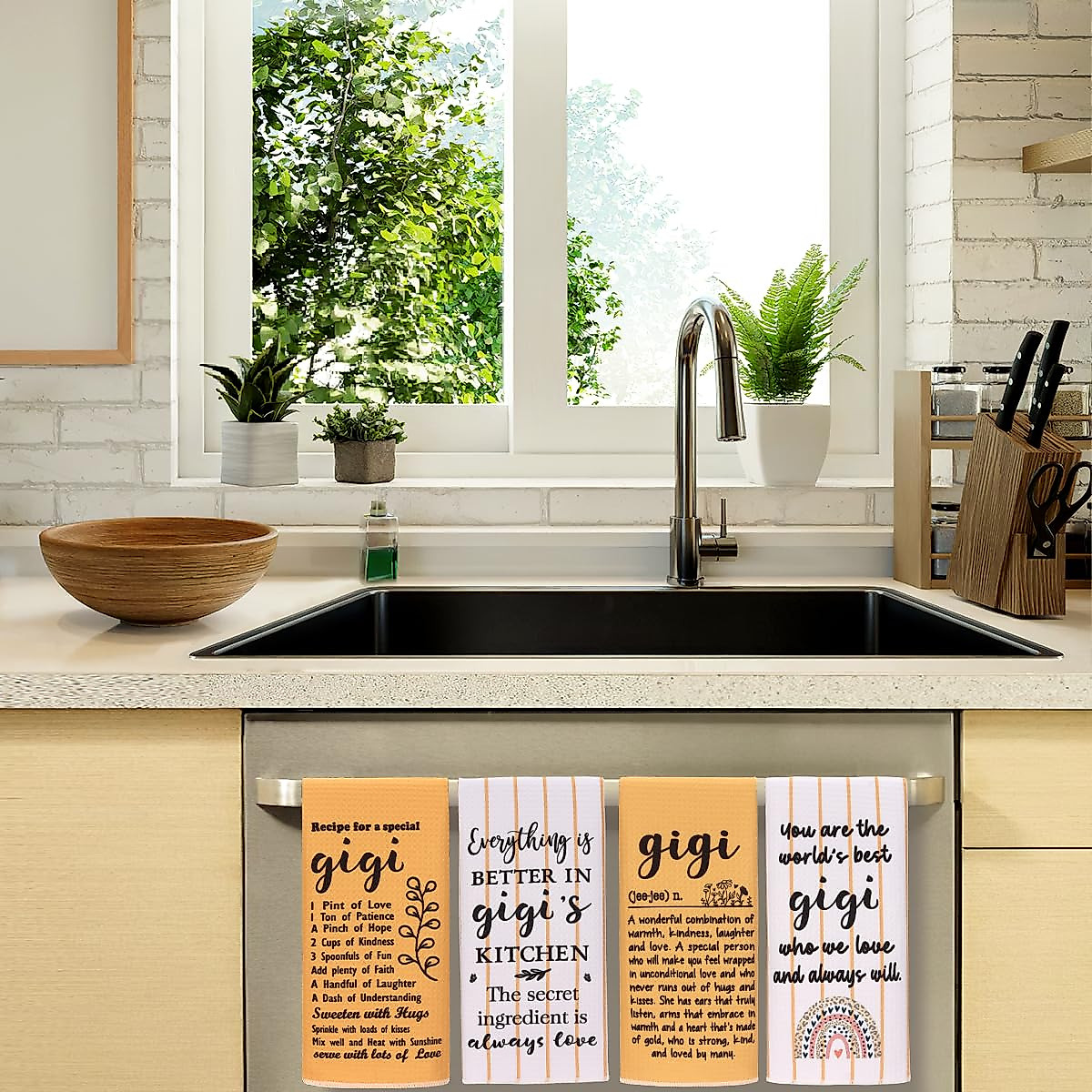 OCCdesign Gifts for Grandma - Unique Kitchen Dish Towels, 24 x 16 Inch Set of 4 for Nana, Gigi
