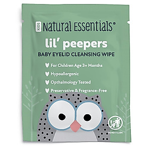 Natural Essentials Lil' Peepers Bundle - Baby Eyelid Cleansing Wipes, (30Ct) & 2 Packs of Moisturizing Nose Wipes (64 Wipes)