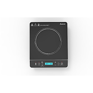 Panana Portable Induction Cooktop, 1800 Watts Induction Burner with LCD Sensor Touch, Induction Hot Plate with Safety Shutoff Function for Cooking, Single (BLUE LCD Dispaly - Silver)