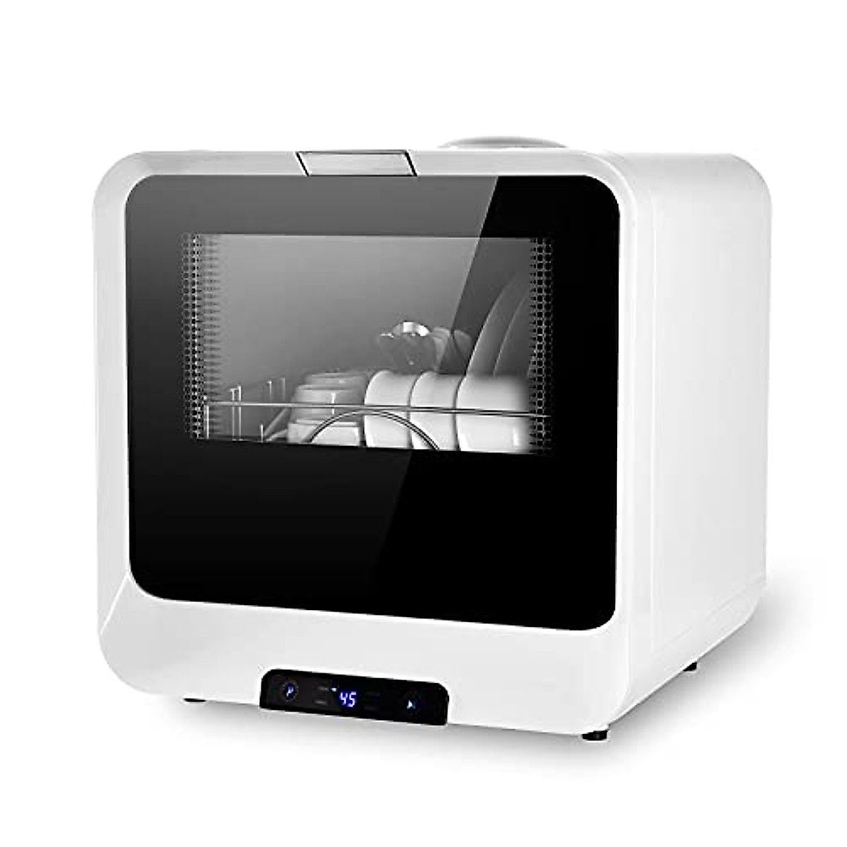 Portable Countertop Dishwasher, Compact Dishwasher with 4 Washing Programs and Air-Dry Function,7.8L 360°Fully Automatic Dishwashers for Small Apartment, Dorms, RVs